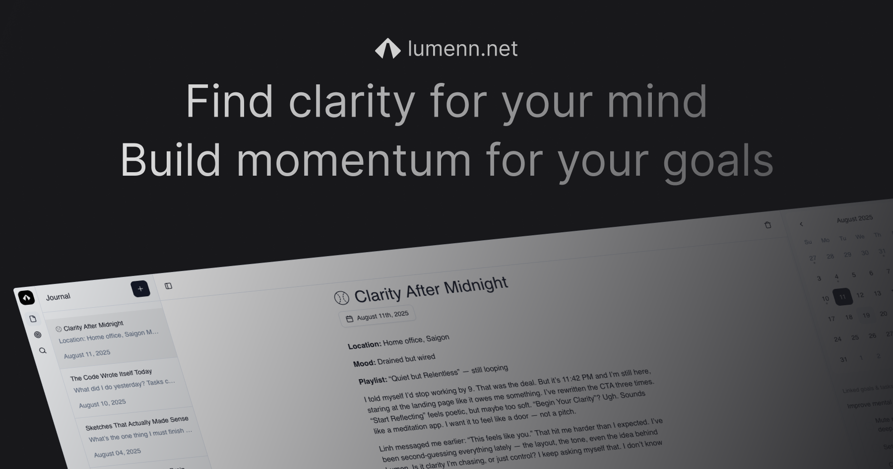 Lumenn | Goal Tracking & Productivity App for Focused Minds